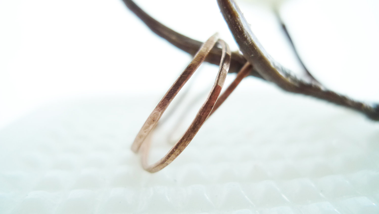 Copper Ring Stacking Set- Set Of Three Textured And Hammered Copper ...